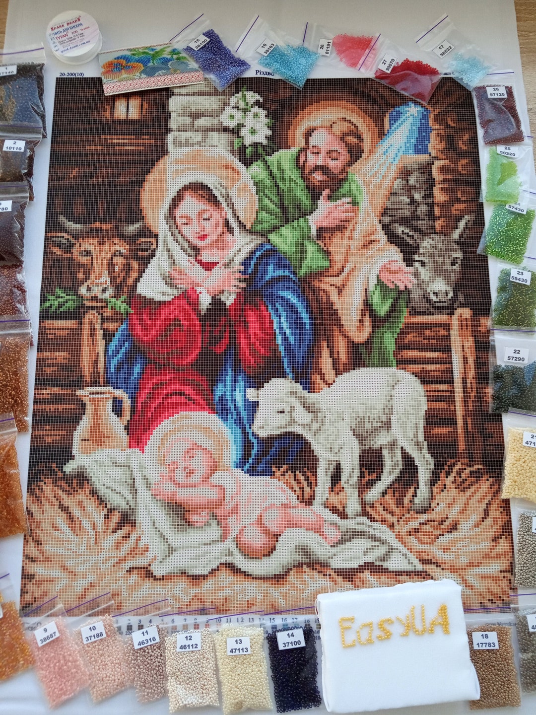 Birth of Jesus FULL Bead Embroidery Kit Catholic Icon Beads - Etsy
