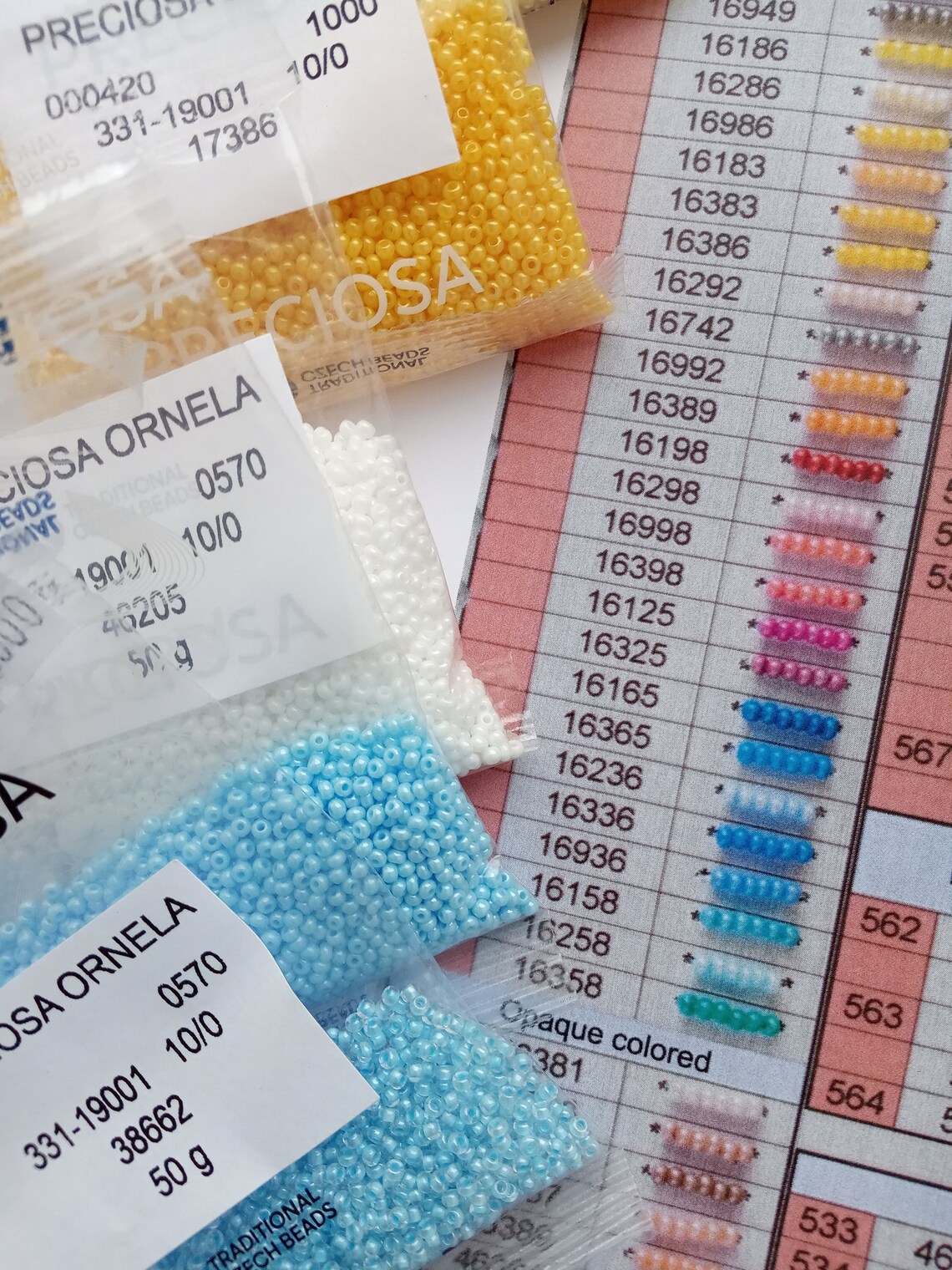 PDF Download Color Chart Beads Preciosa 10/0 Seed Beads Sample - Etsy