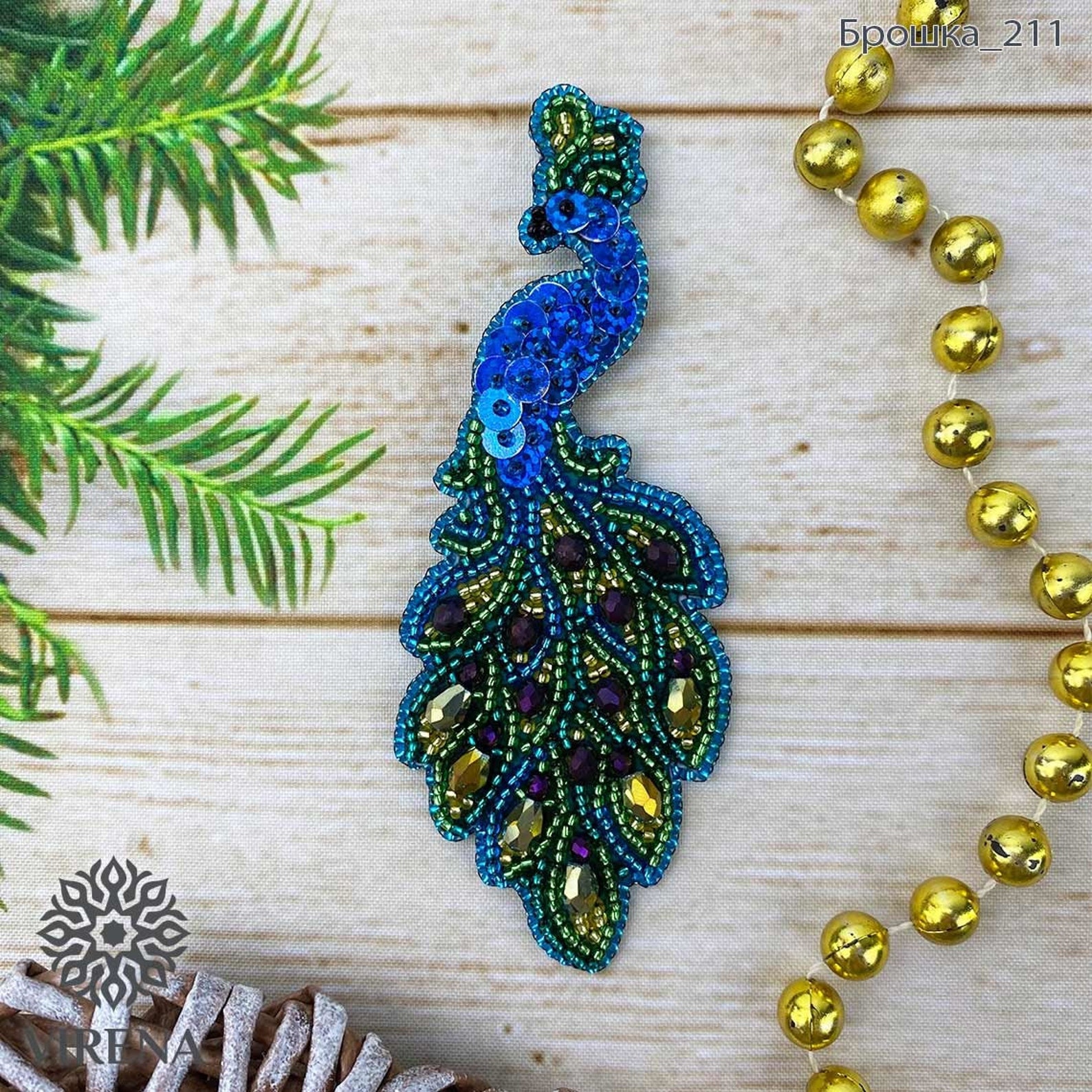 Peacocks Bead Embroidery Kit Full Embroidery Bead Kit Picture - Etsy