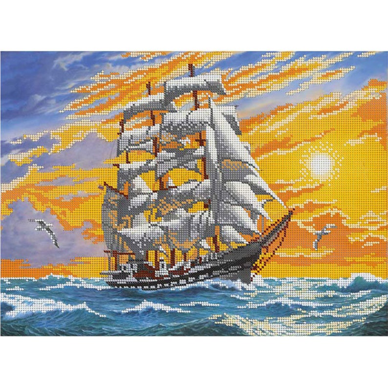 Sailing Ship Bead Embroidery Kit Full Coverage Bead Picture - Etsy