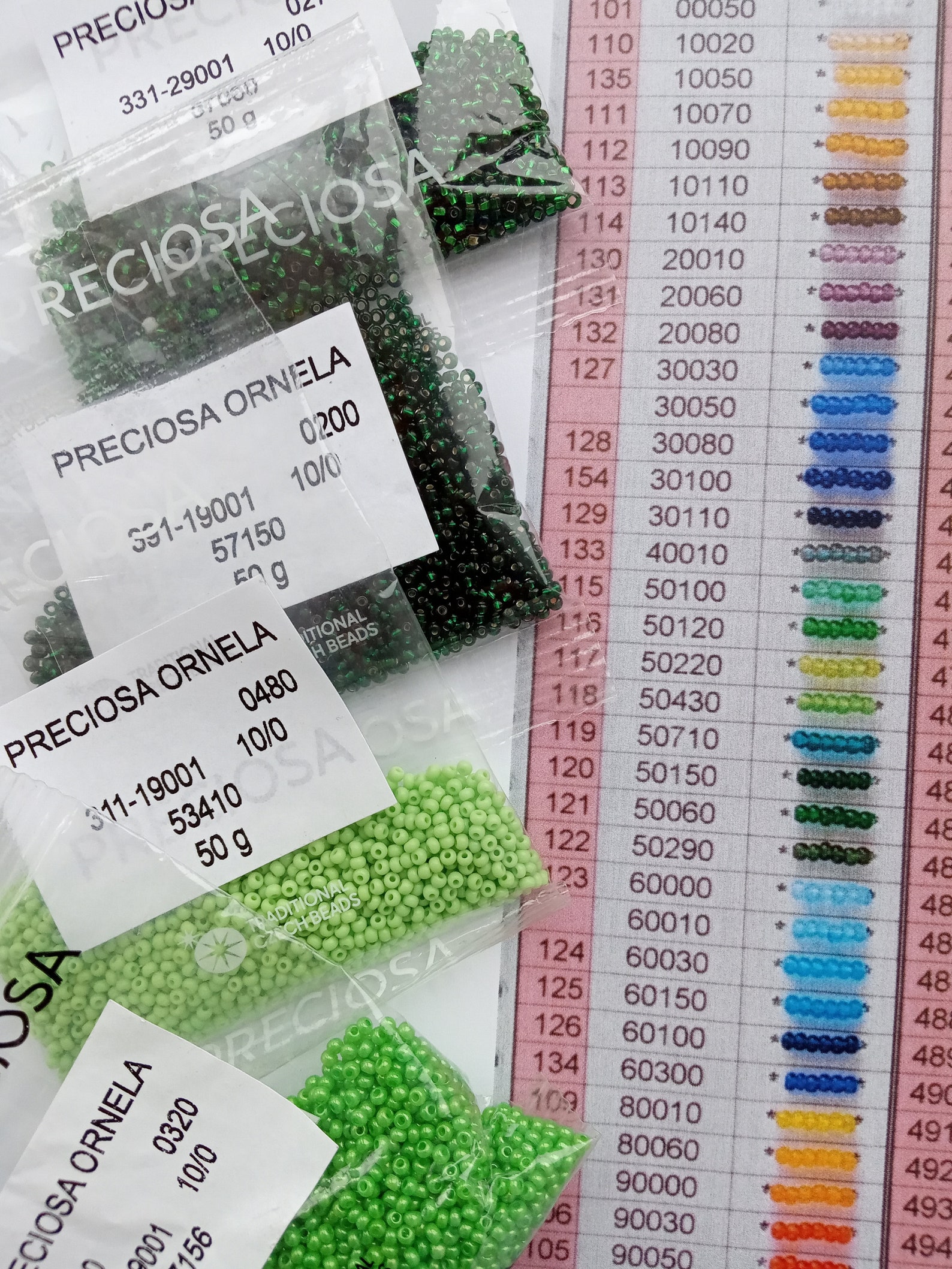 PDF Download Color Chart Beads Preciosa 10/0 Seed Beads Sample - Etsy