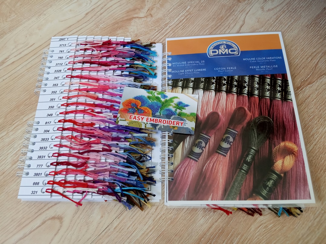 DMC Embroidery Floss Color Chart Real Thread 20cm Variations Samples ...