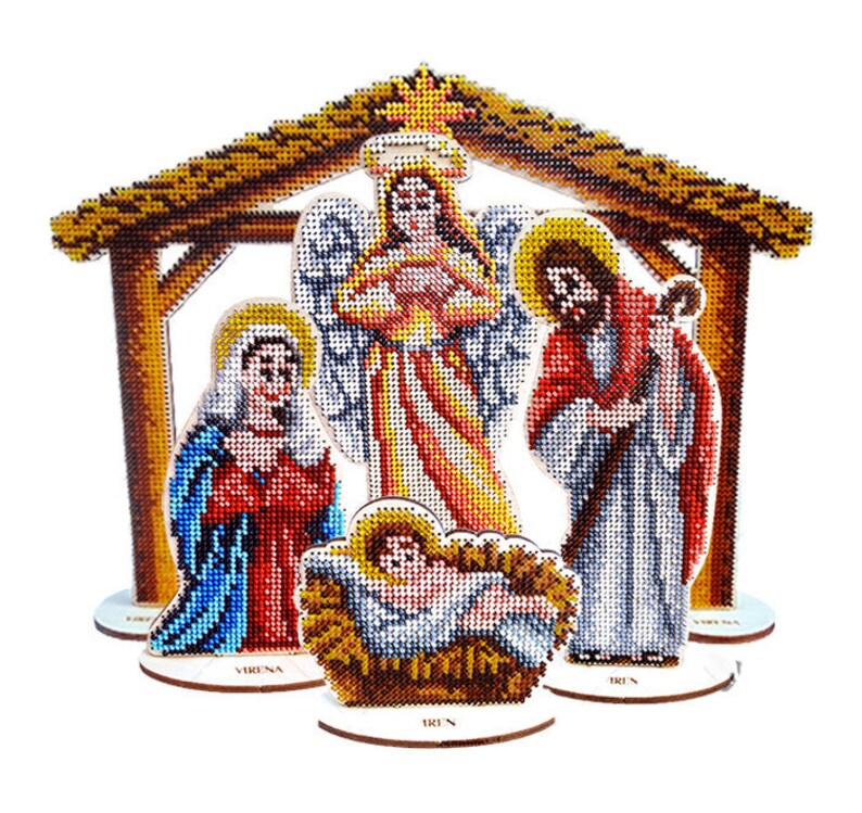 DIY KIT Nativity Scene Bead Embroidery on Wood Christmas Craft - Etsy
