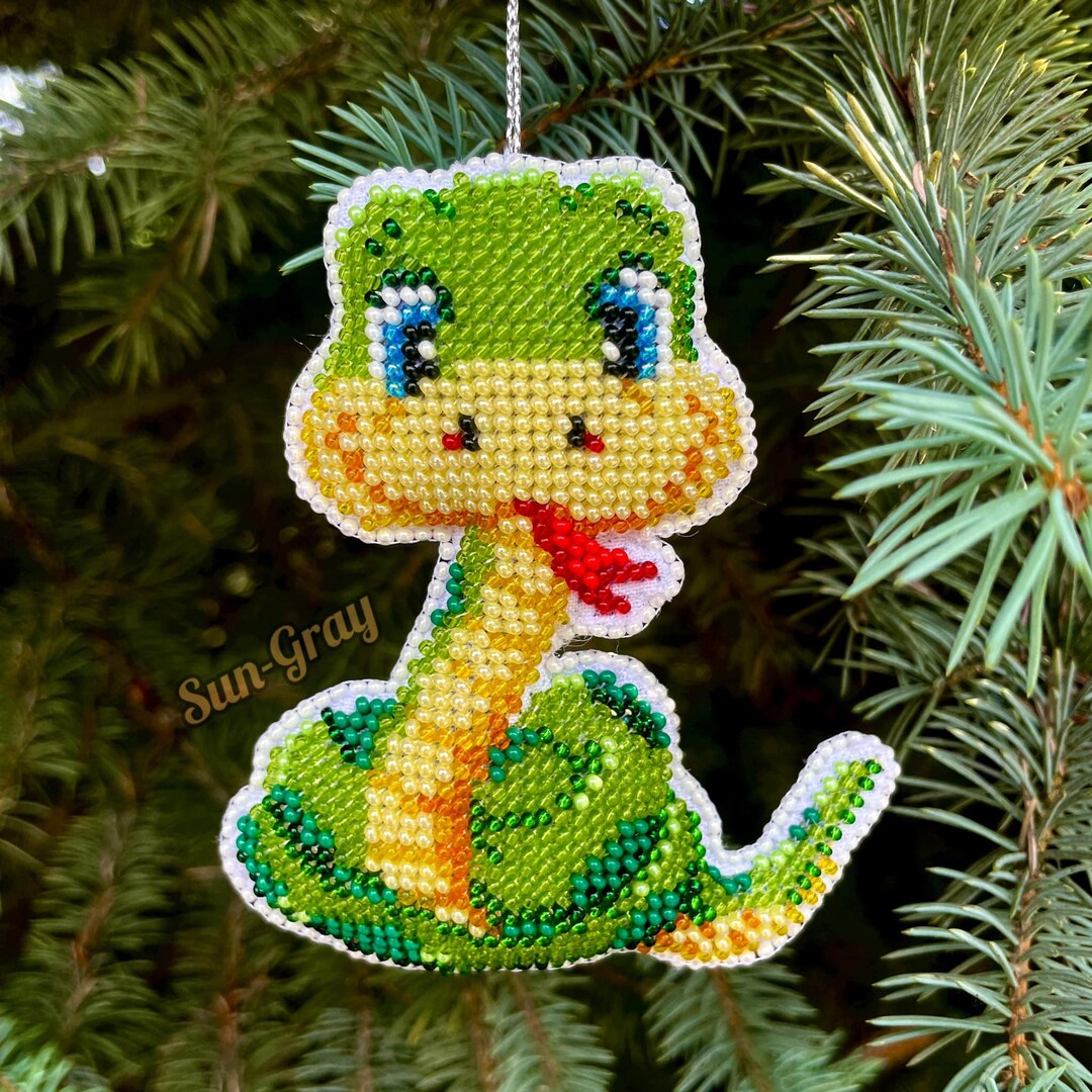 Snake Bead Embroidery Kit Christmas Tree Toys Seed Bead Toy Kit. DIY ...