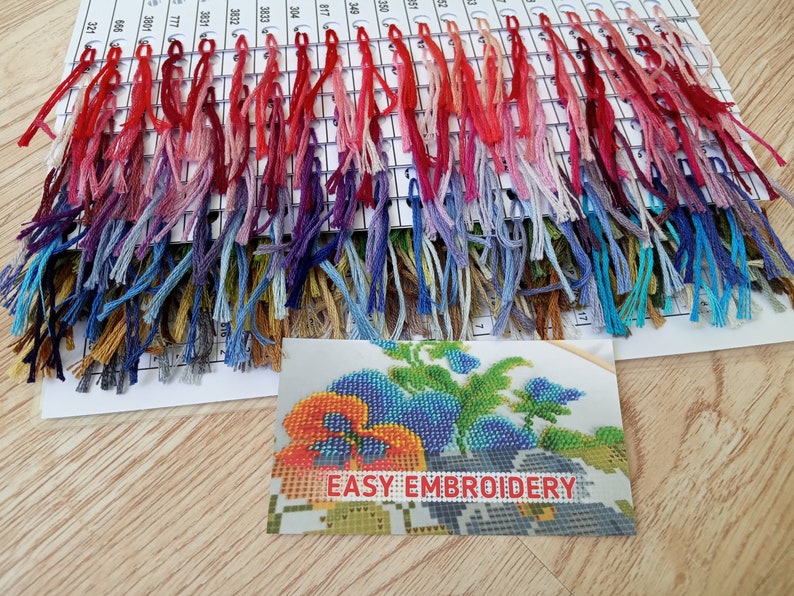DMC Embroidery Floss Color Chart Real Thread 20cm Variations Samples ...