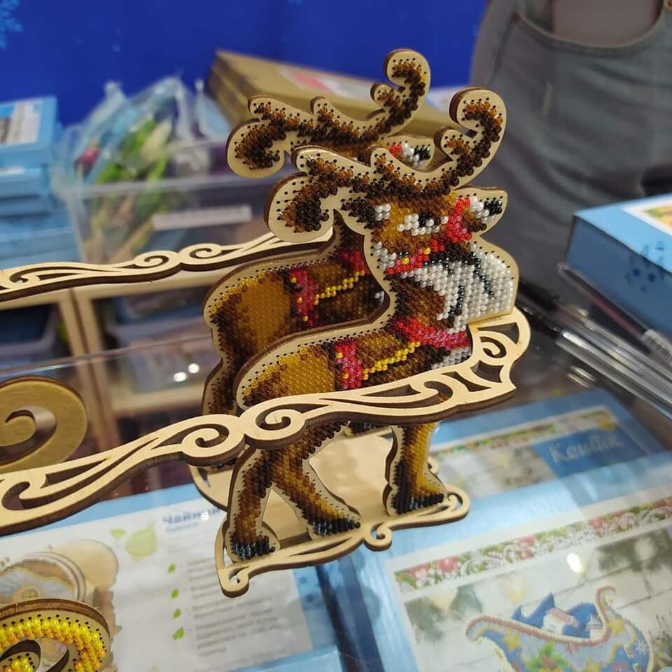 Santa Sleigh and Reindeer Christmas 3D Wood Decoration DIY - Etsy