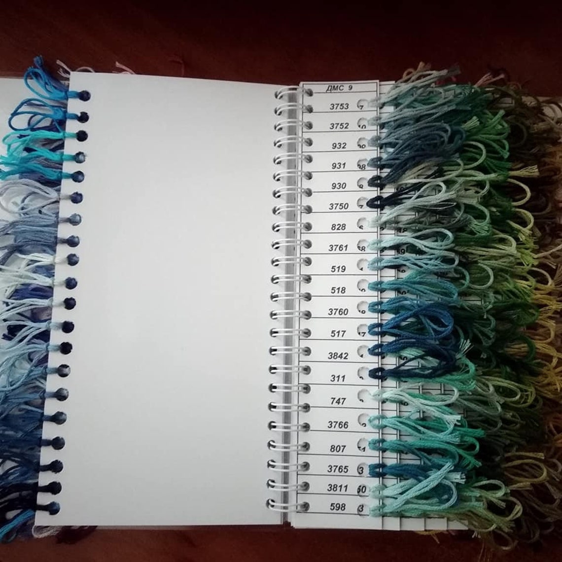 DMC Color Chart with Real thread 498 colors Samples New Colors | Etsy