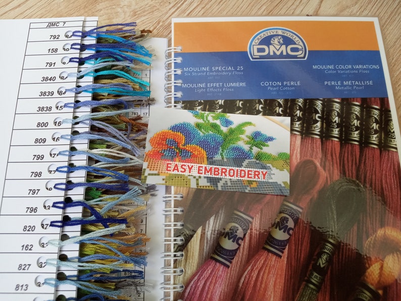 DMC Embroidery Floss Color Chart Real Thread 10cm Variations | Etsy