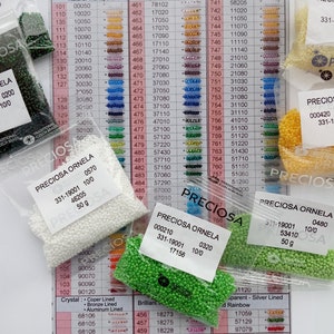 PDF Download Color Chart Beads Preciosa 10/0 Seed Beads Sample - Etsy