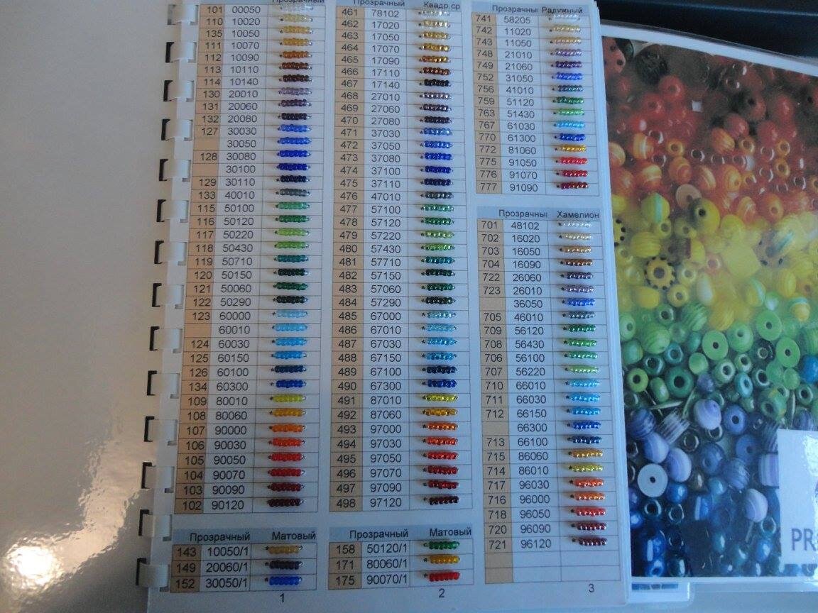 Color Chart Beads Preciosa 10/0 Seed Beads Sample Color Card | Etsy