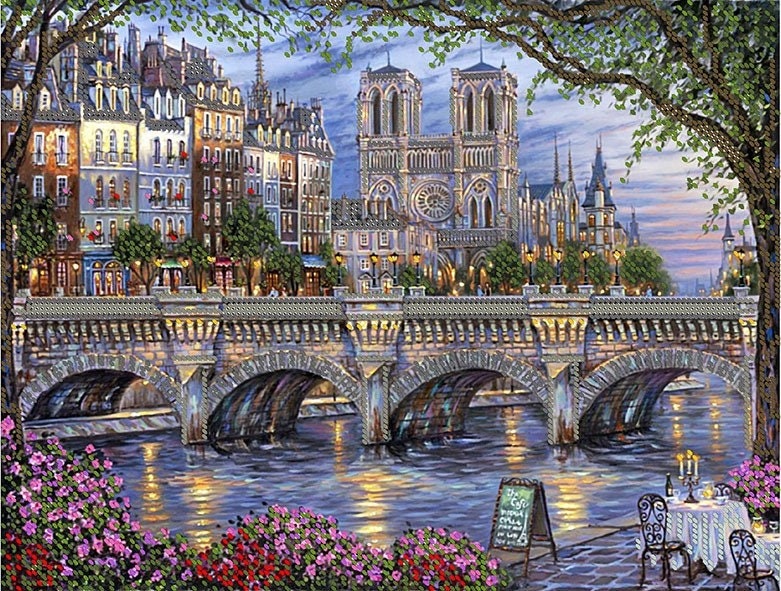 Bead Embroidery Kit Picture Paris River Seine Needlepoint - Etsy Canada