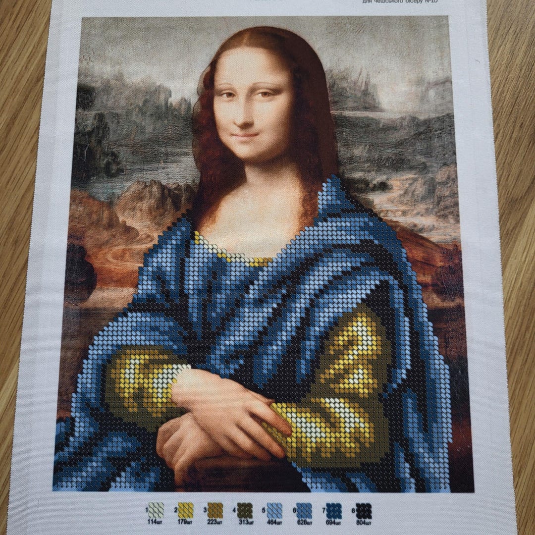 Bead Embroidery Kit "mona Lisa" – DIY Full Beading Craft Kit - Etsy