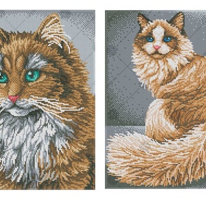 Cat Bead Embroidery Kit Full Coverage DIY Needlecraft Picture Czech ...