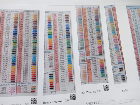PDF Download Color Chart Beads Preciosa 10/0 Seed Beads Sample - Etsy