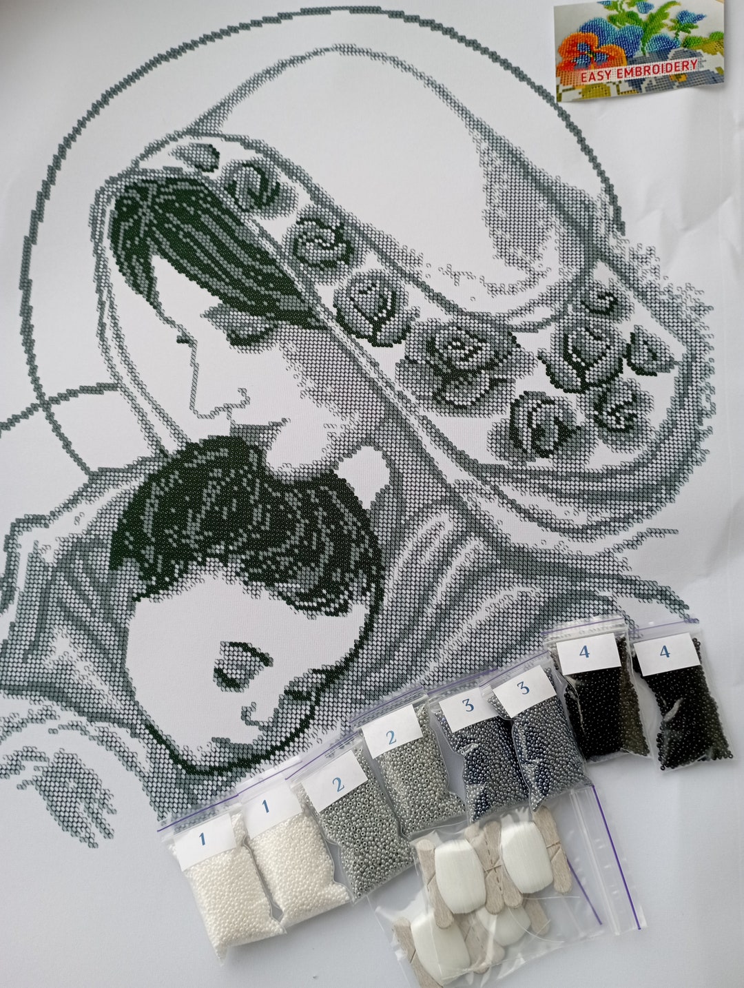 Madonna and Child Bead Embroidery Kit Christian Orthodox Religious Icon ...