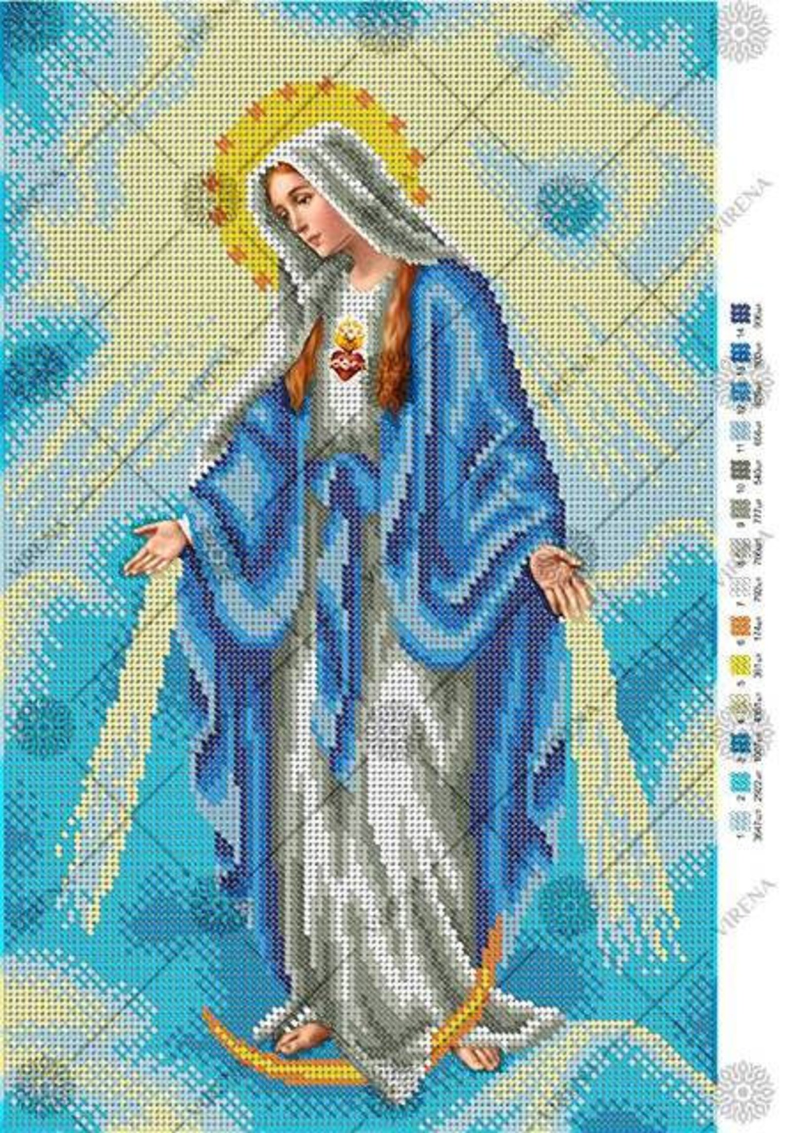 Beaded picture kits Virgin Mary Immaculate Conception Beadwork | Etsy