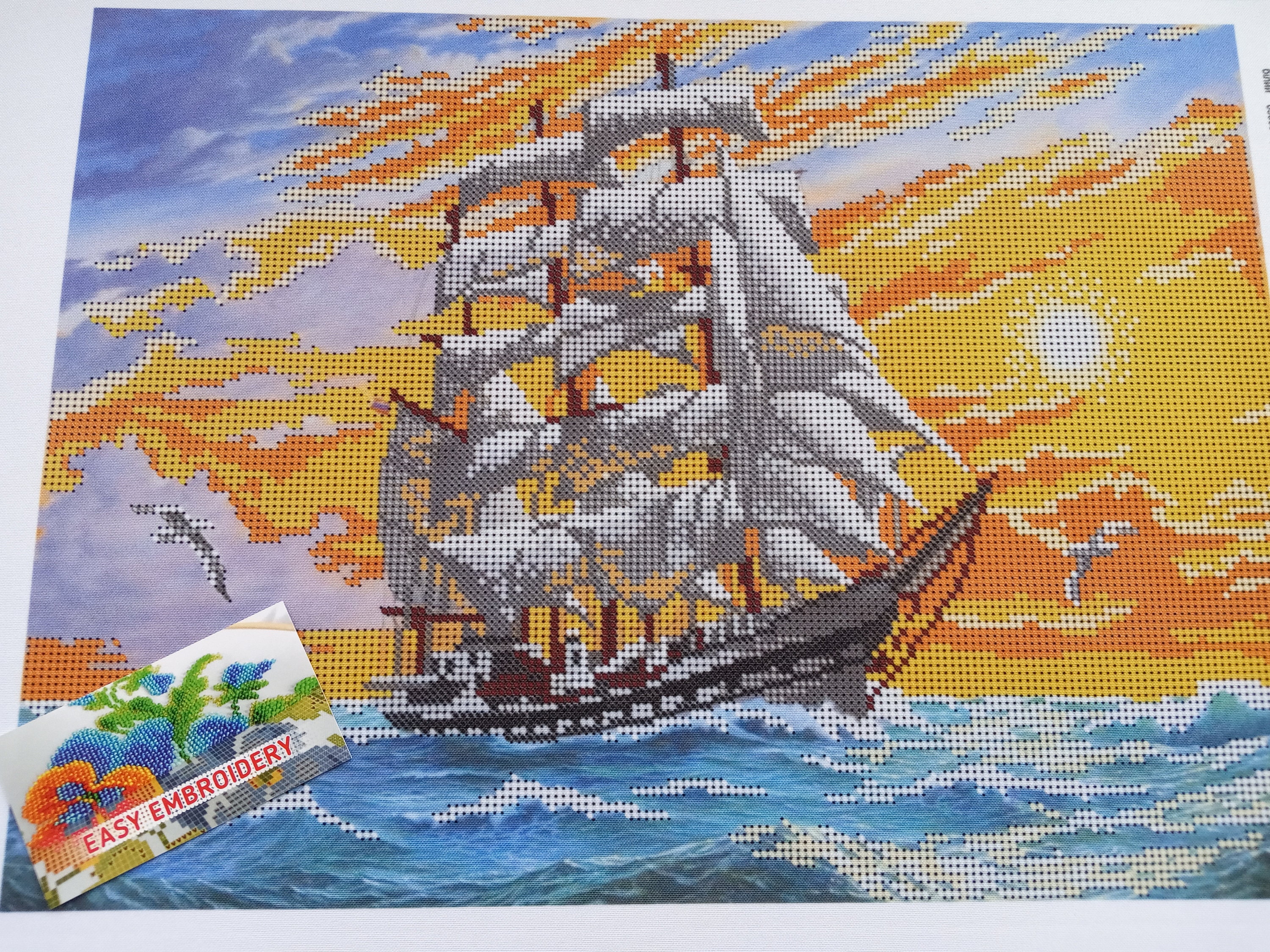 Sailing Ship Bead Embroidery Kit Full Coverage Bead Picture | Etsy