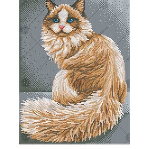 Cat Bead Embroidery Kit Full Coverage DIY Needlecraft Picture Czech ...