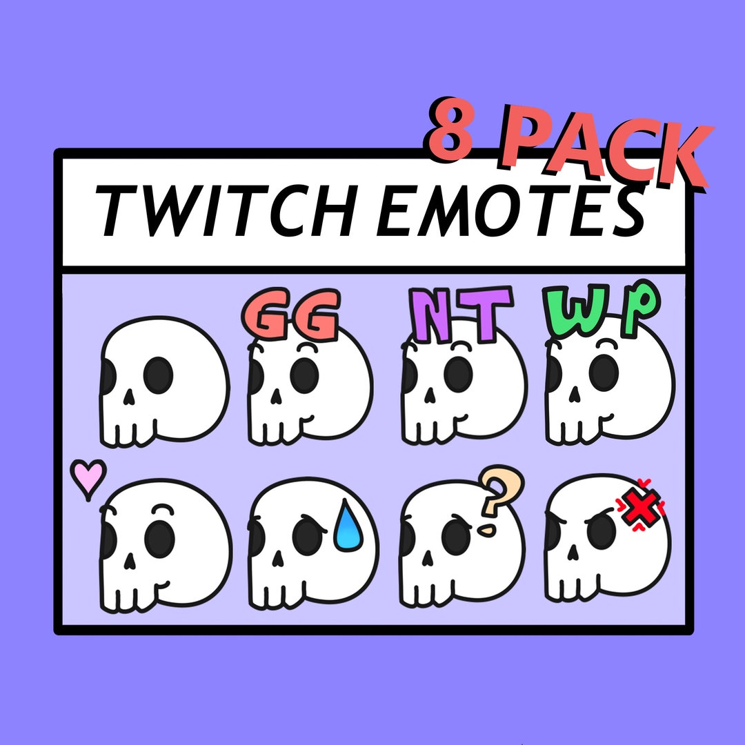 Cute Skull Emote for Twitch and Discord - Etsy
