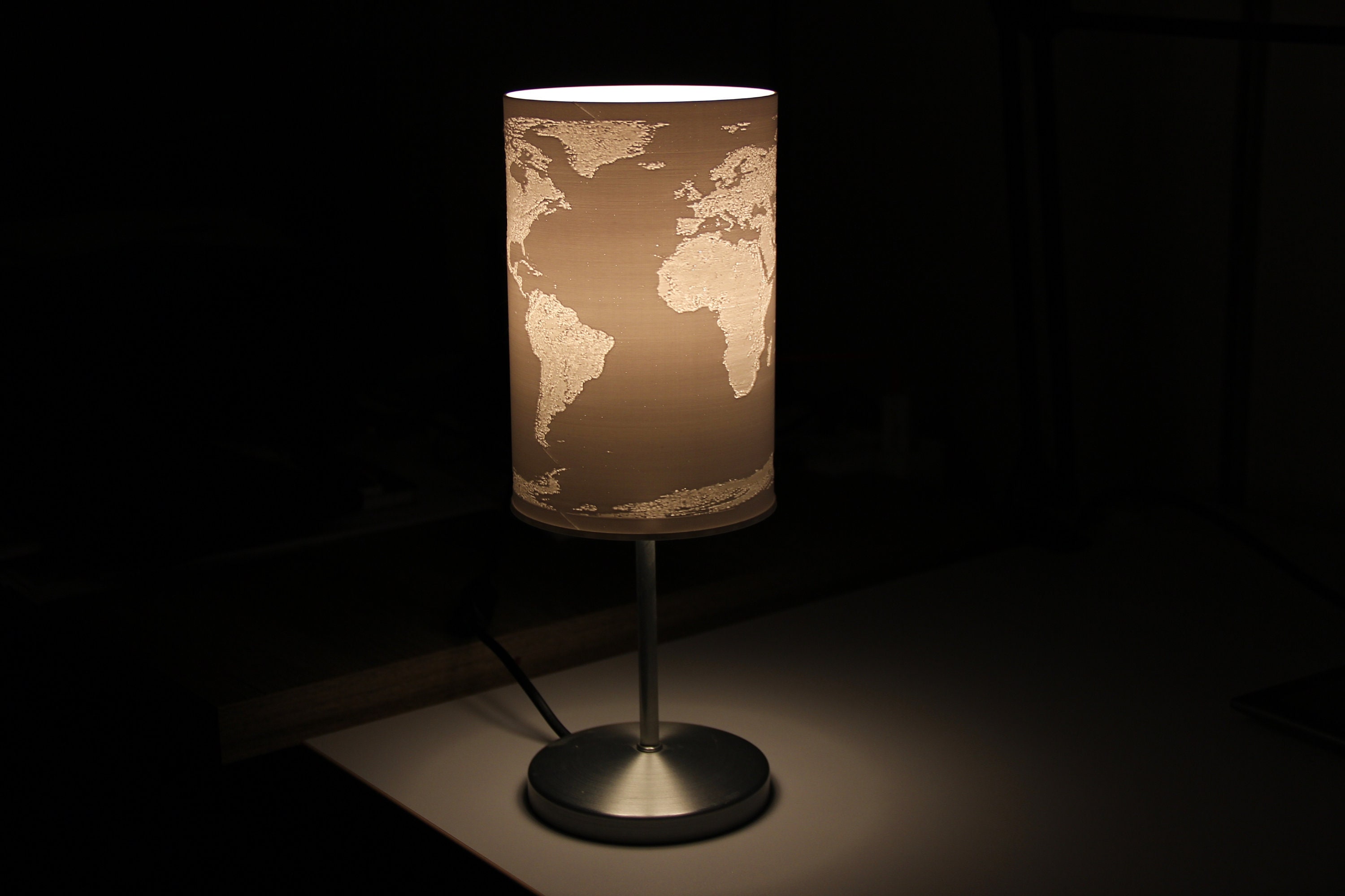Modern Design World Map Lamp - 3D Printed Lamp - Lithophane - Table ...