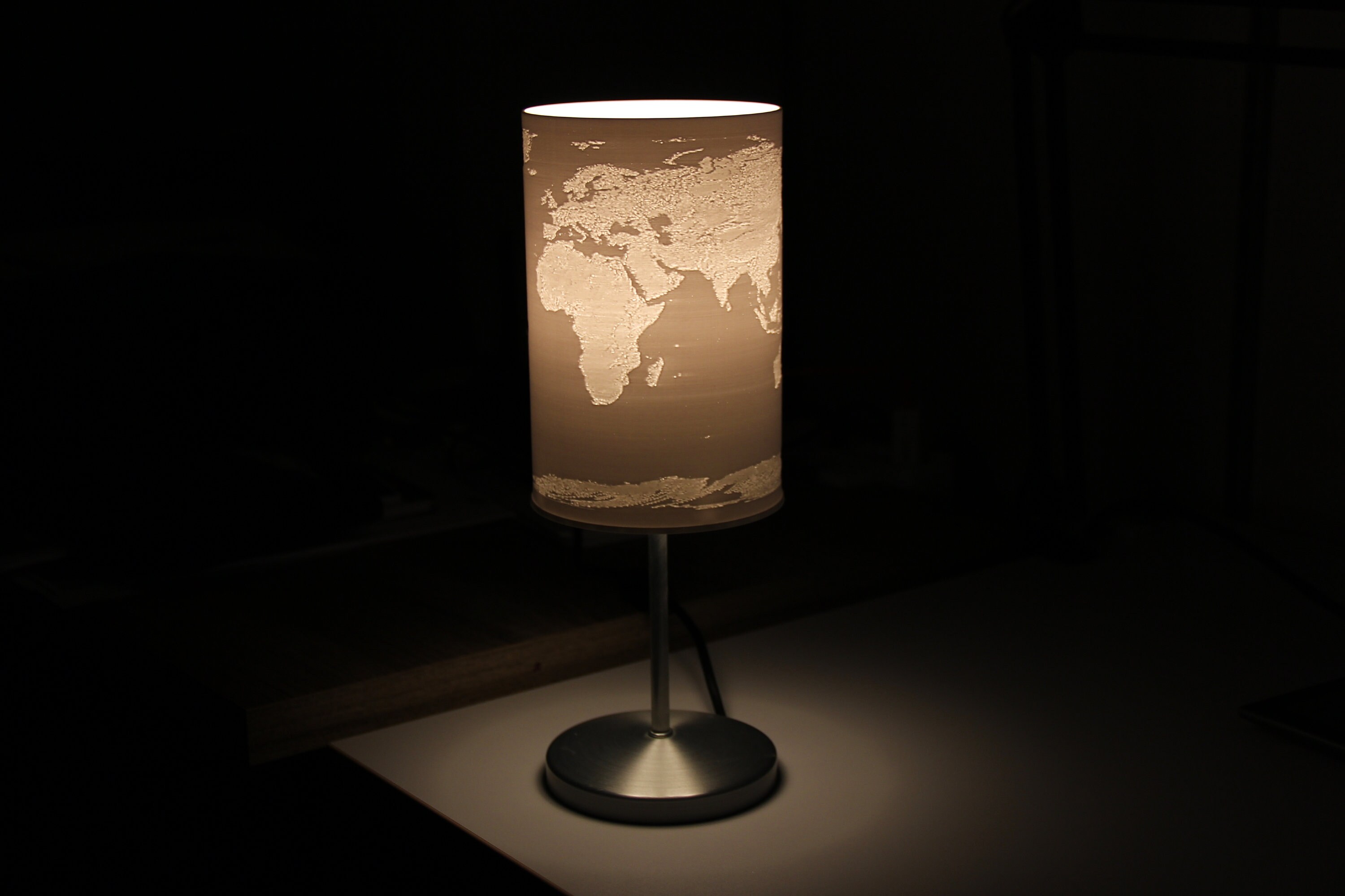 Modern Design World Map Lamp - 3D Printed Lamp - Lithophane - Table ...