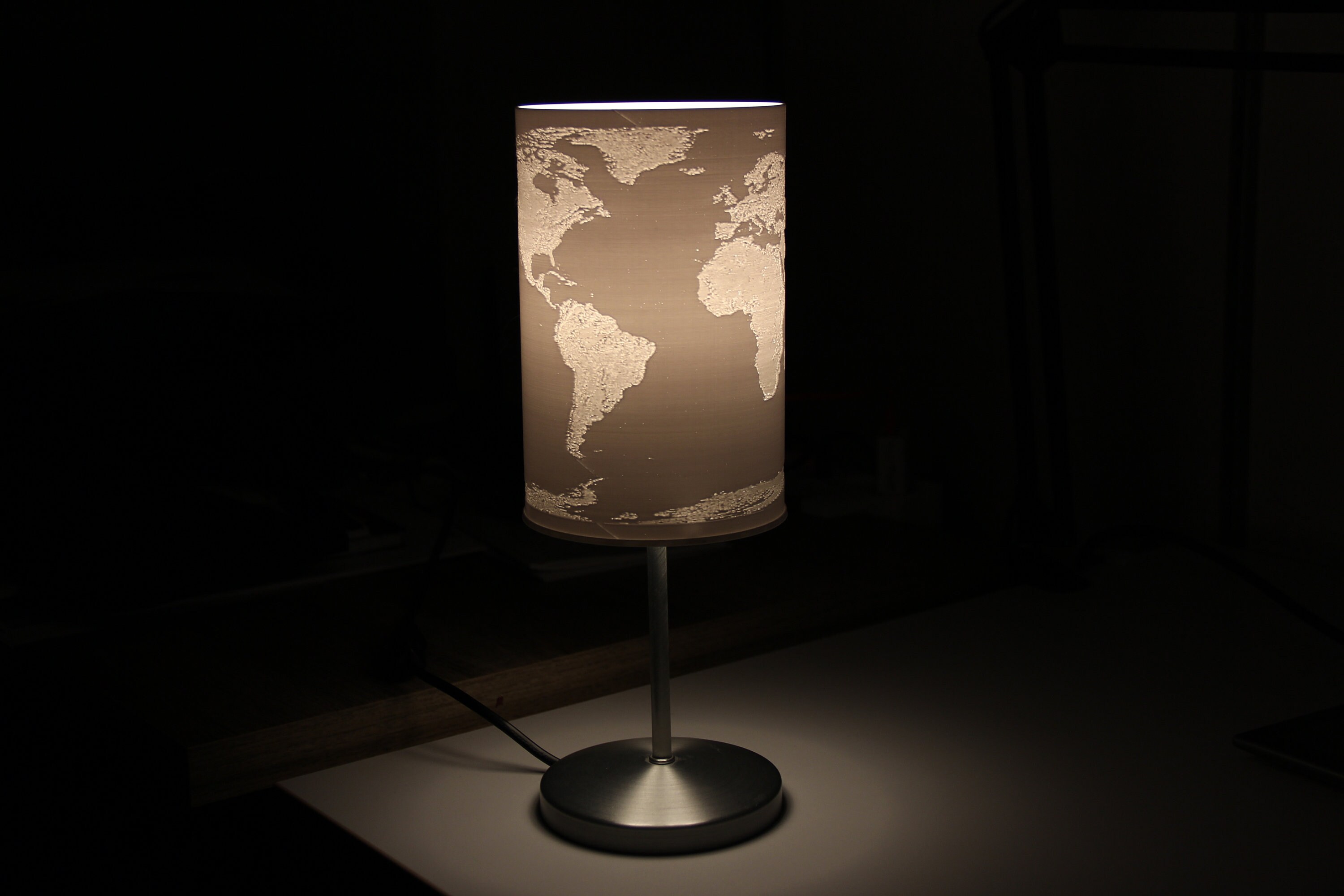 Modern Design World Map Lamp - 3D Printed Lamp - Lithophane - Table ...