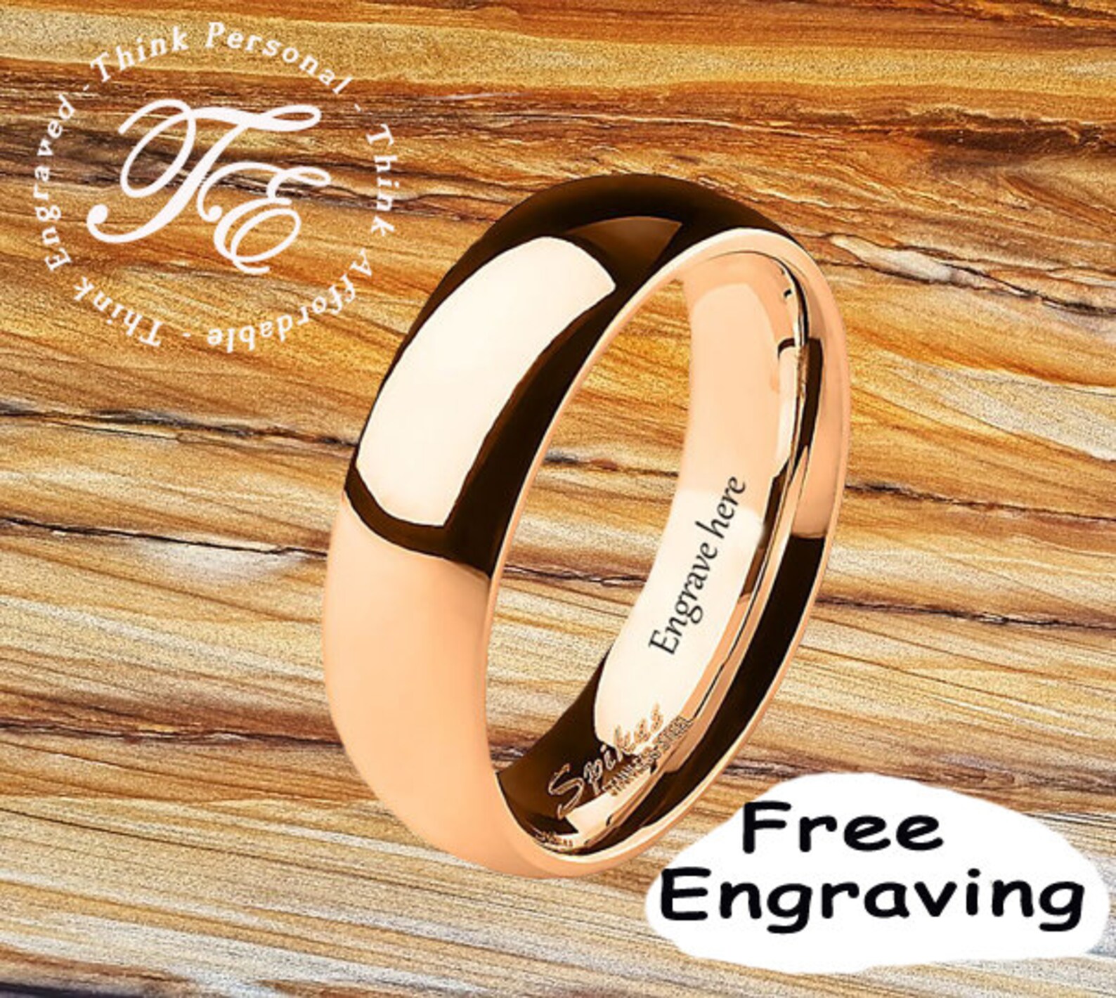 Personalized Ring Mens Promise Ring Engraved Ring Rose | Etsy