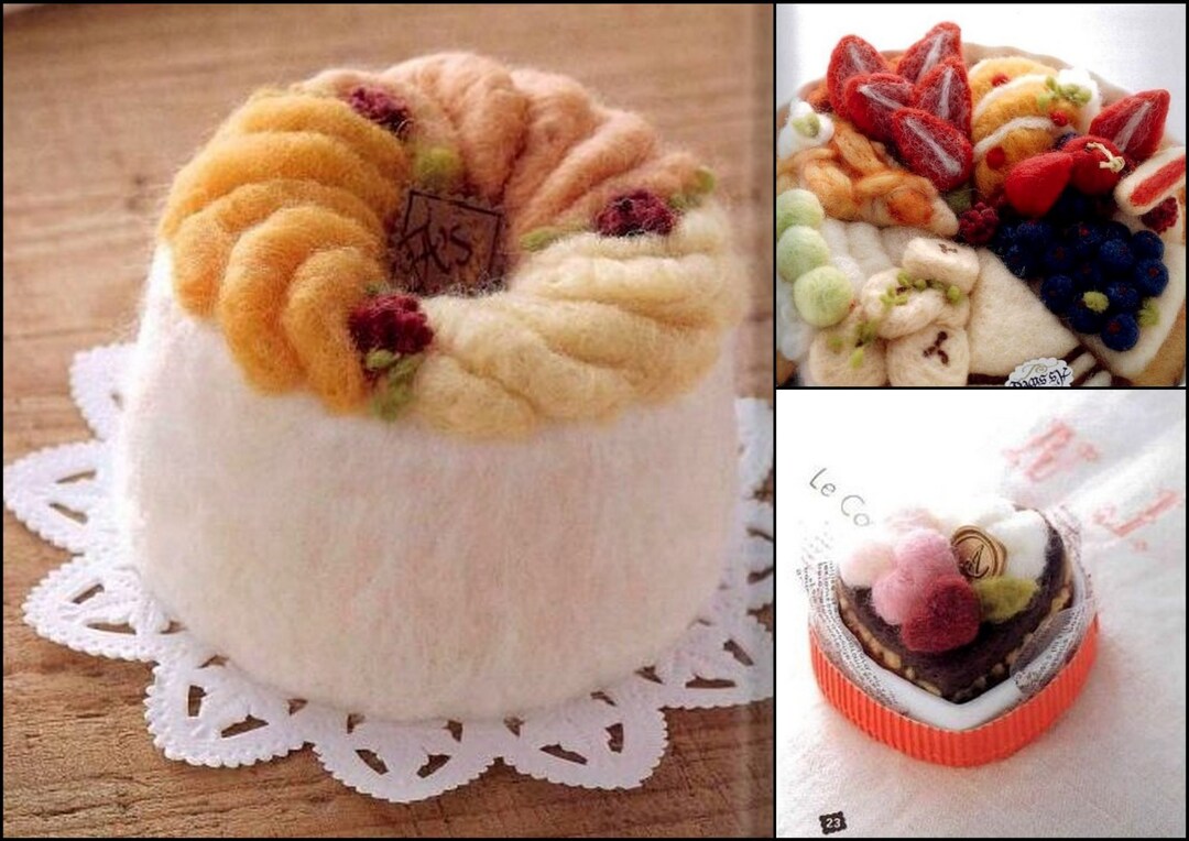 JAPANESE NEEDLE FELT Sweets Pattern-craft E-book 98.cookies-macoron ...