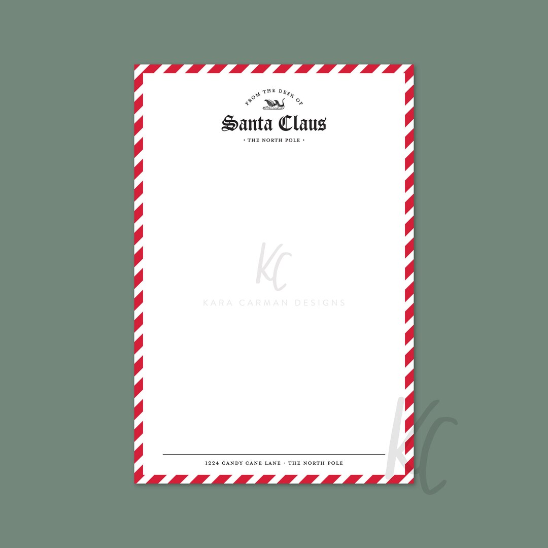 Letter From Santa. Santa Claus Stationery. Instant Download. - Etsy ...