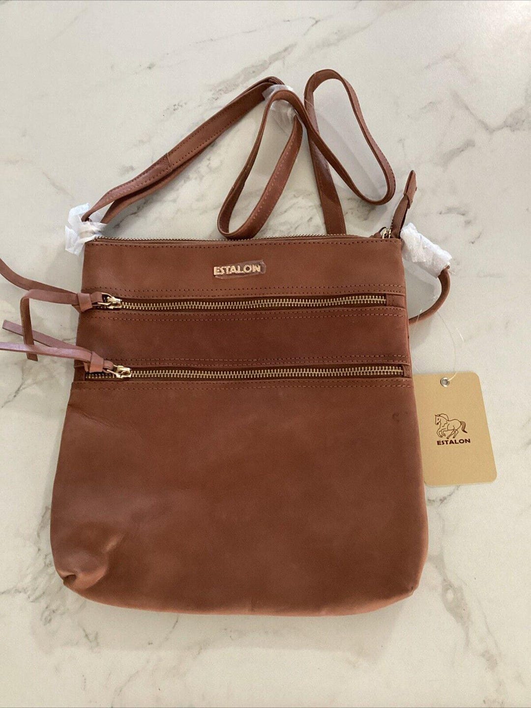 ESTALON Leather Crossbody Bags for Women Light Brown - Etsy