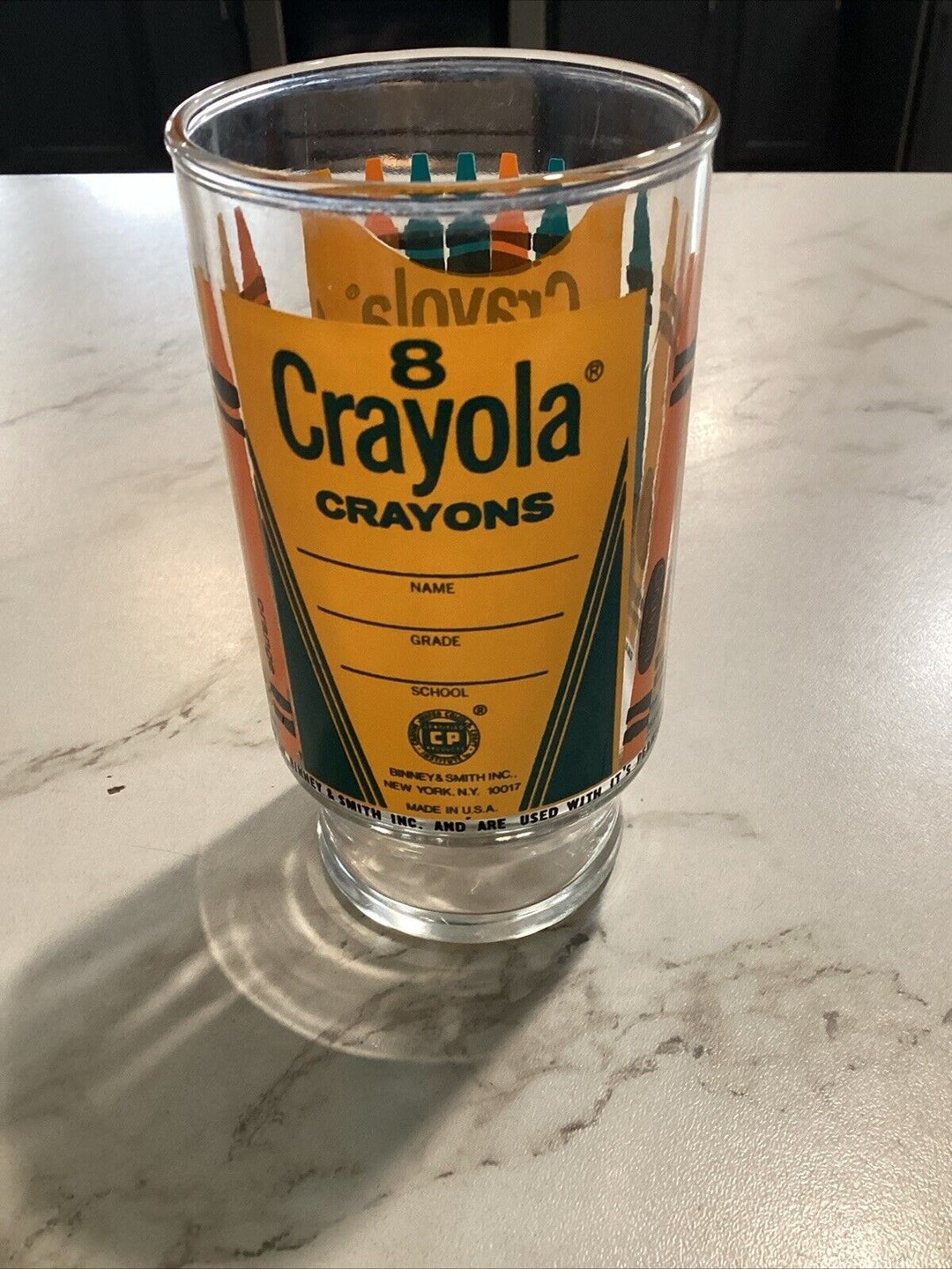 Vintage Crayola Crayon Drinking Glass - Etsy