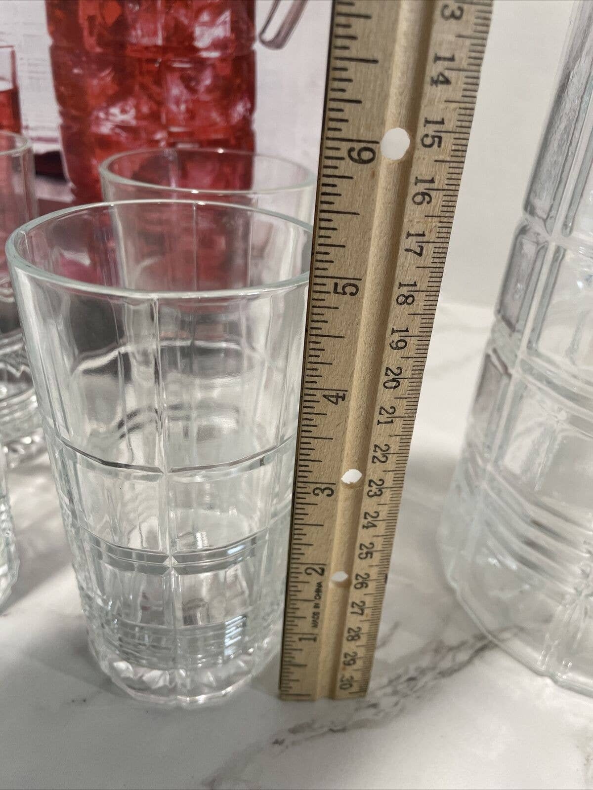 Gibson Home Porrima Glass Pitcher & 9oz Tumblers 5pc Set NIB - Etsy