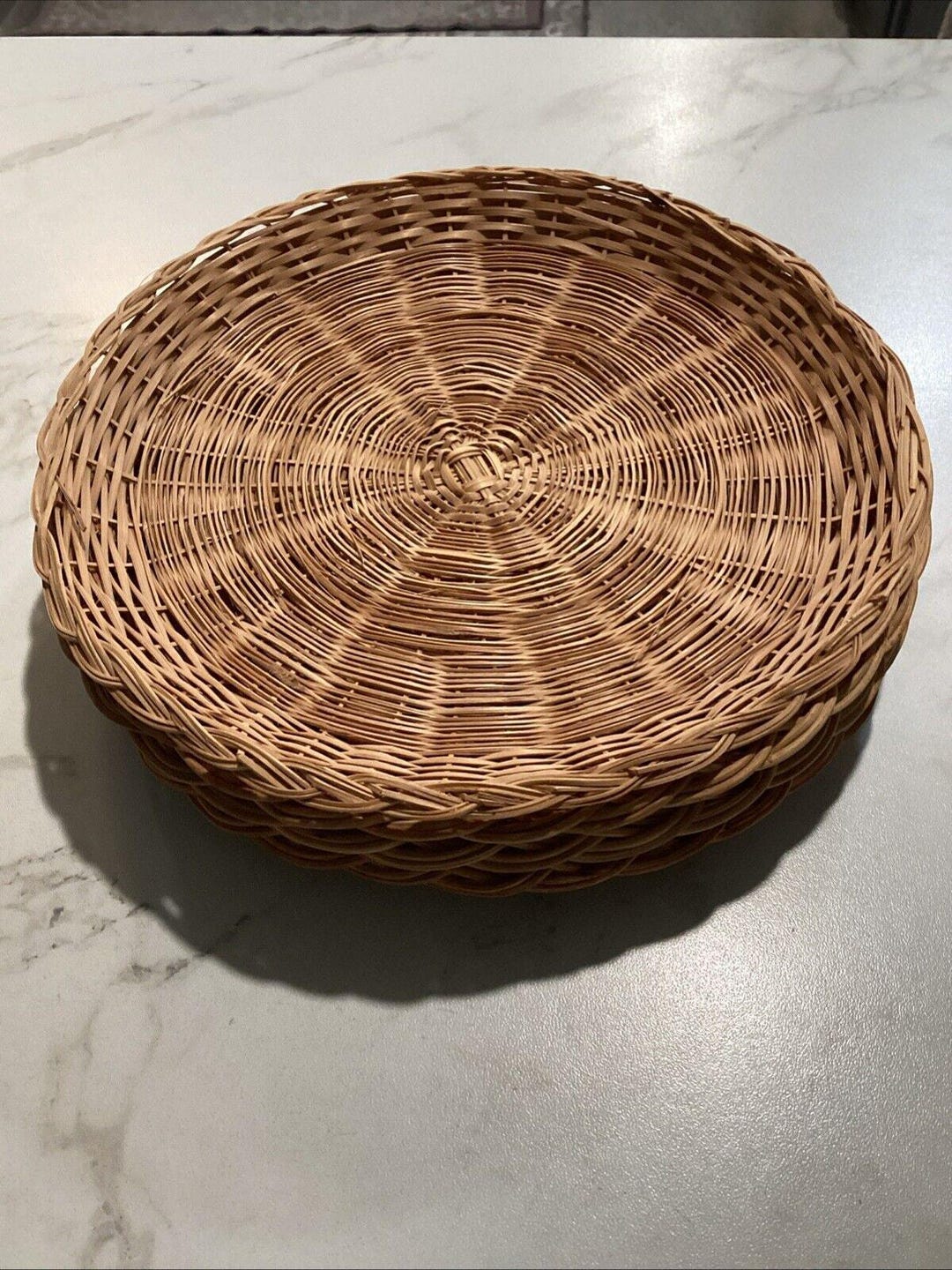 Vintage Wicker Rattan Paper Plate Holders Lot of 4 9diameter - Etsy