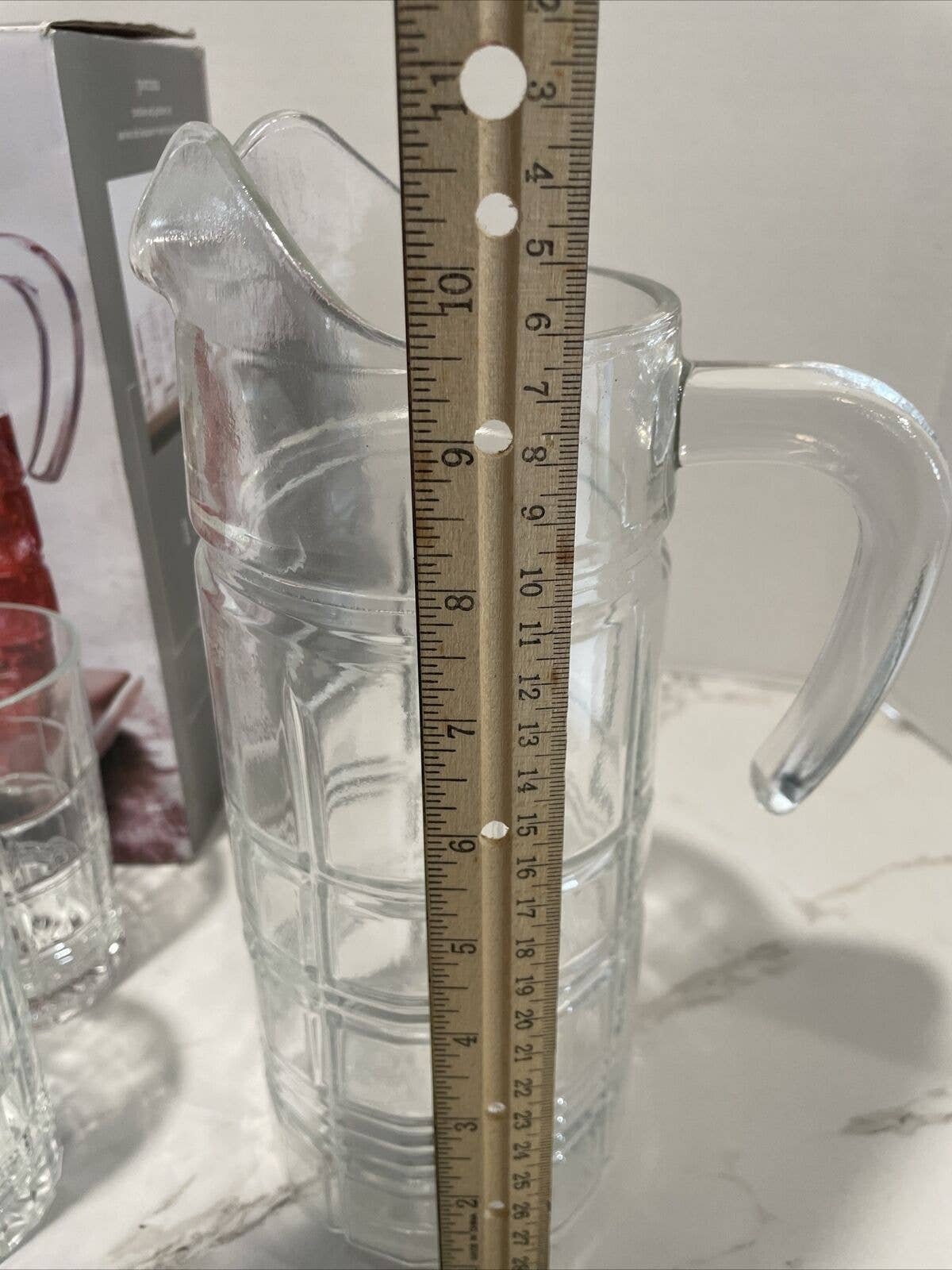 Gibson Home Porrima Glass Pitcher & 9oz Tumblers 5pc Set NIB - Etsy