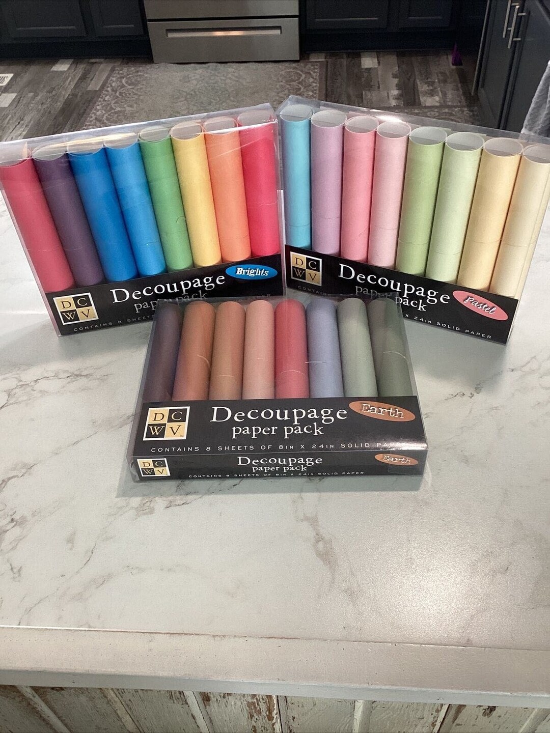 3 Decoupage Paper Pack 8 Sheets of 8" X 24" Solid Paper Each - Etsy