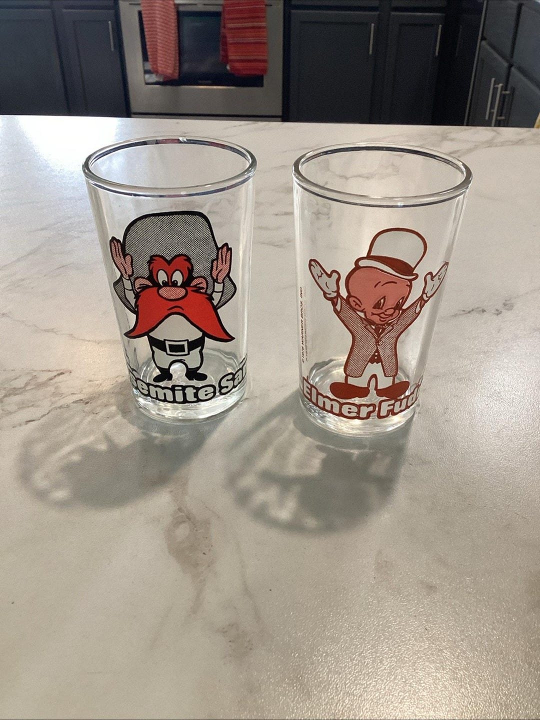 Elmer Fudd & Yosemite Sam (1976) is Warner Bros Inc. Drinking Glass ...