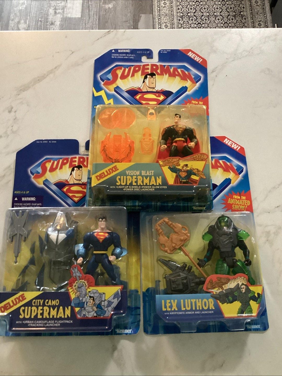 1996 Kenner Superman Animated Series Superman & Lex Luthor New Lot of 3 ...