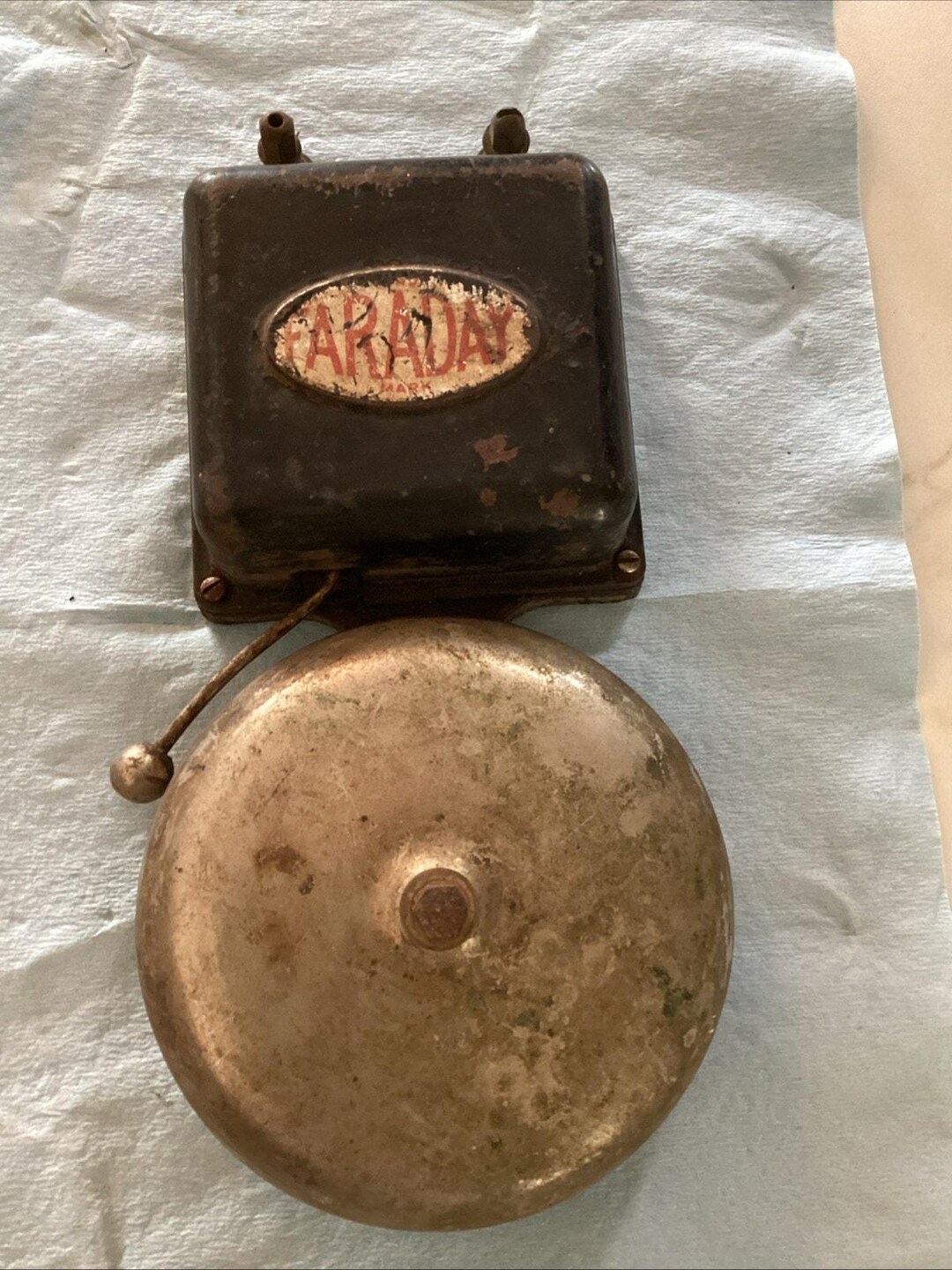 Antique Faraday Cast Iron Bell Fire School Alarm #2 Untested Buying as ...