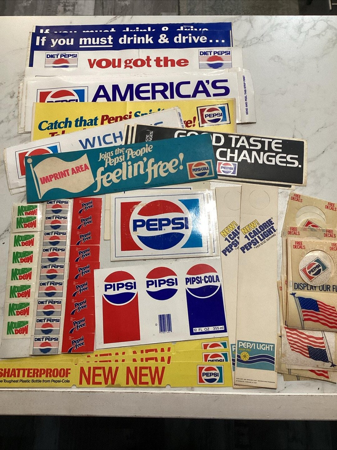 Lot of 46 Vtg Pepsi Bumper Stickers Decals & Misc. - Etsy