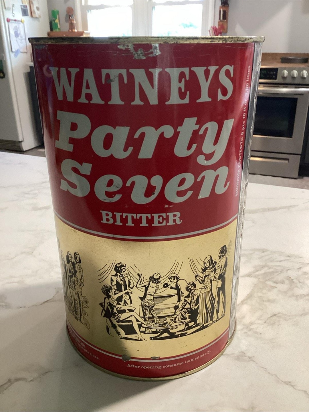 Watney's Bitter EMPTY Can Party Seven 6 Pts 6 Oz Large London England ...