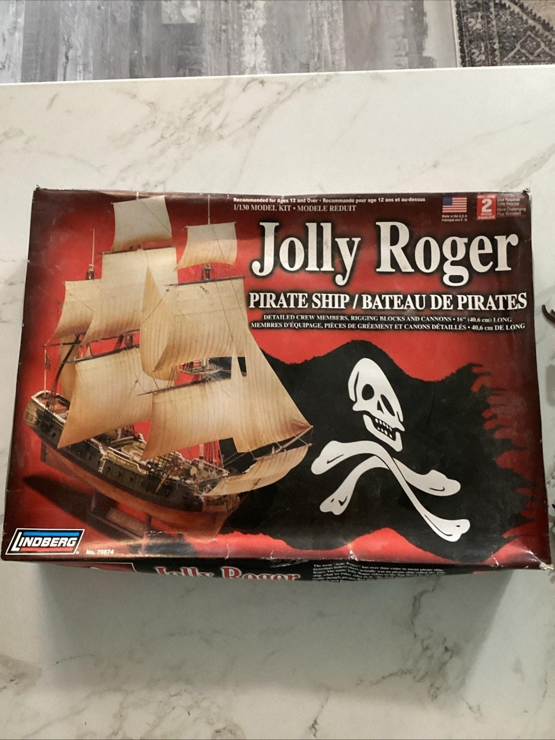 Lindberg Jolly Roger Pirate Ship Plastic Model Kit 16" 1/130 Scale No ...