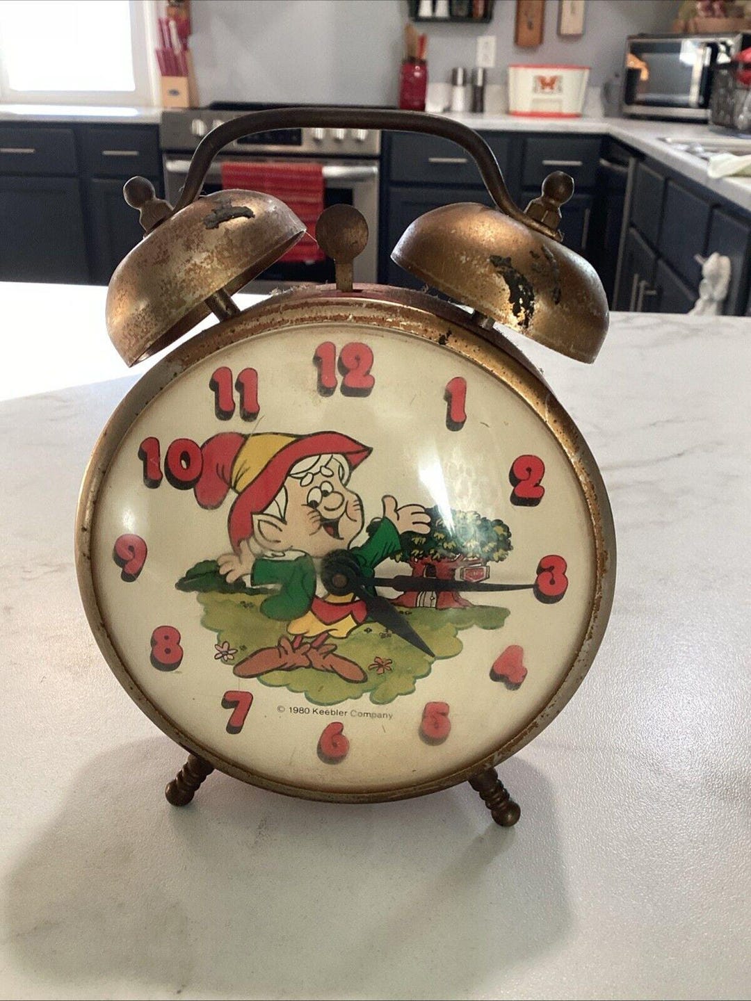 Vintage 1980 Keebler Elf Wind-up Twin Bell Alarm Clock Dual Bell Decor ...