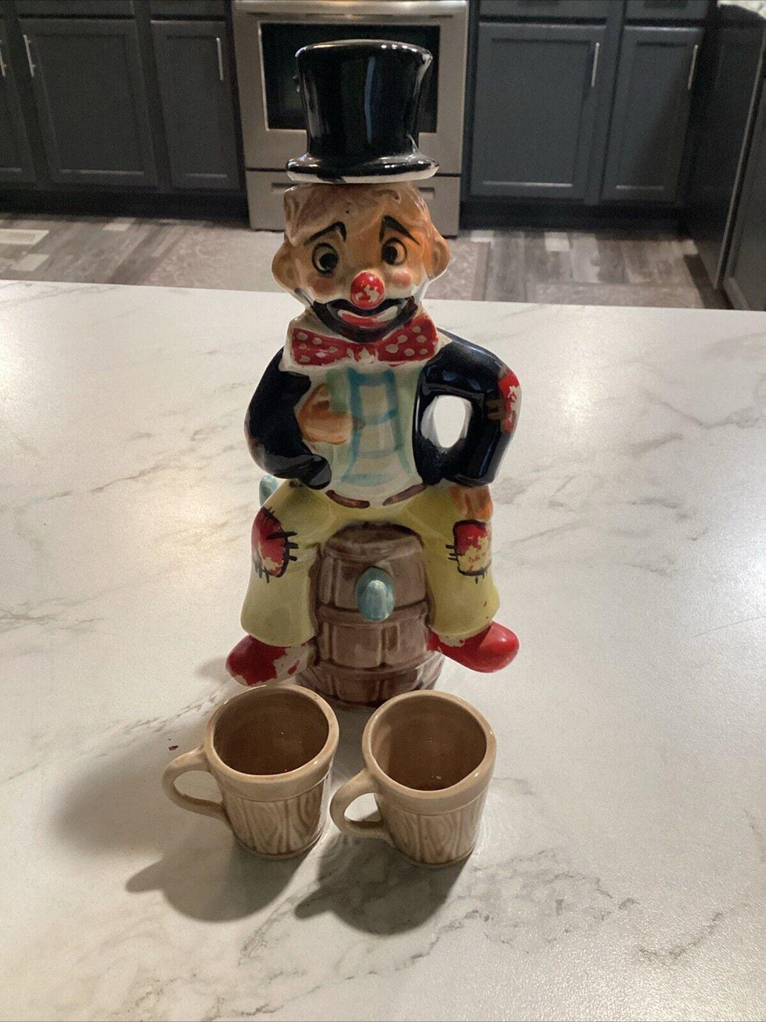 Vintage Hobo Clown Decanter by Elbro 9” Japan W/ 2 Cups - Etsy
