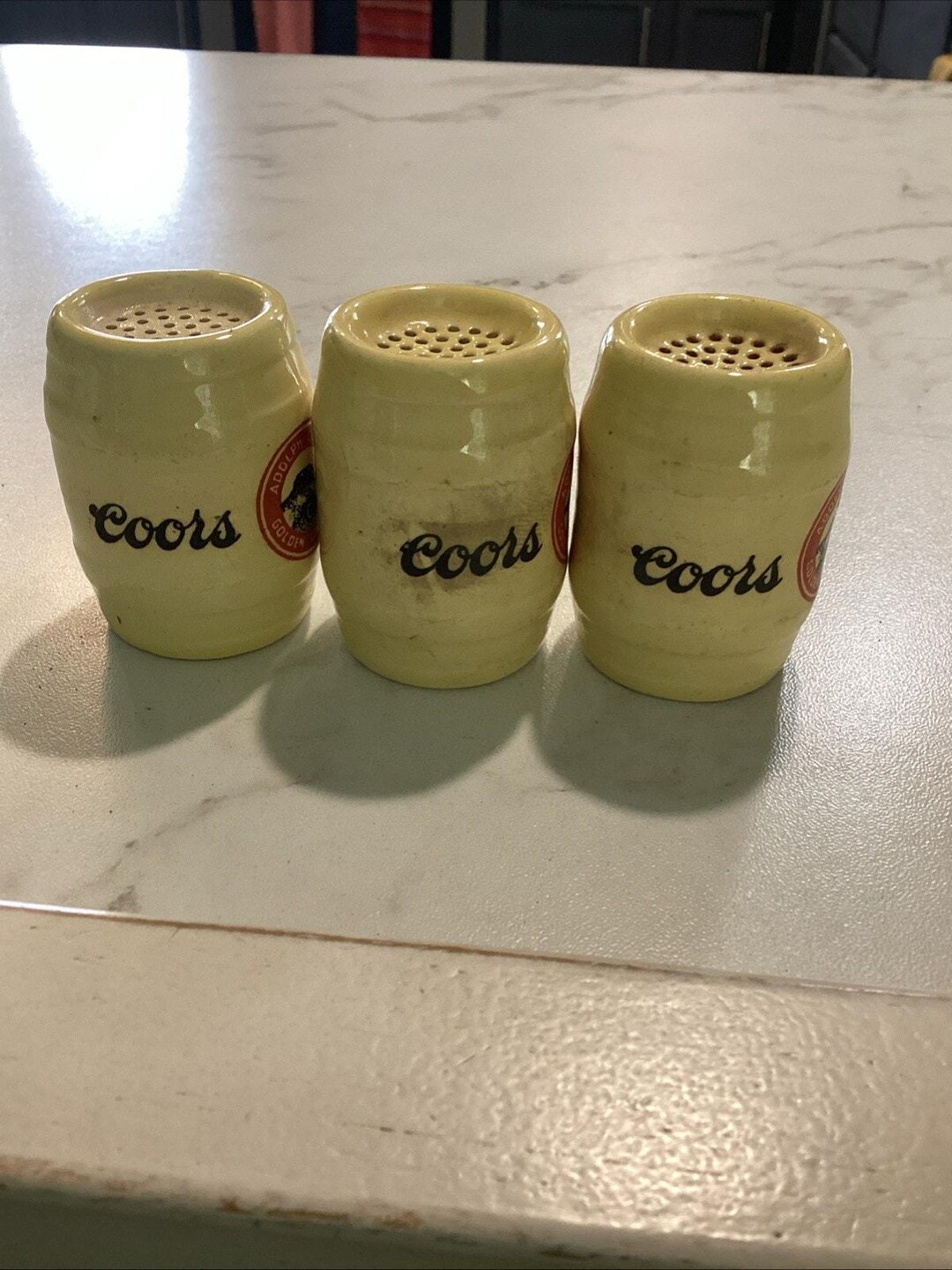 Set of Coors Beer Vintage Mini Beer Keg Shaped Salt and Pepper Shakers ...