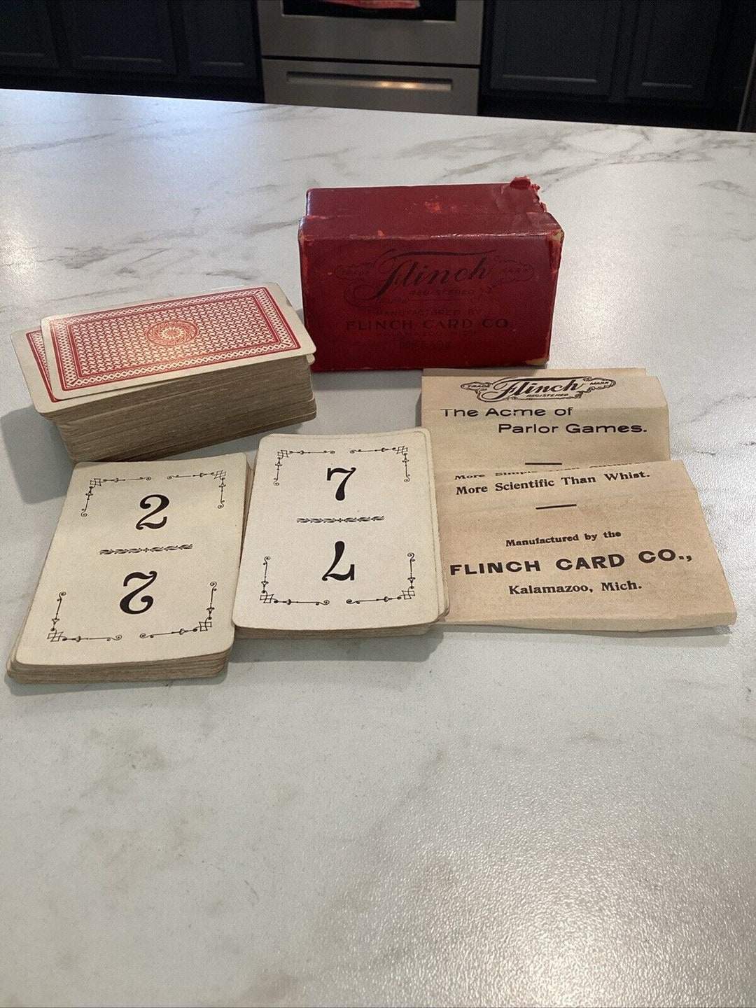 Vtg 1913 FLINCH Card Game the Acme of Parlor Games Red Cards Original ...