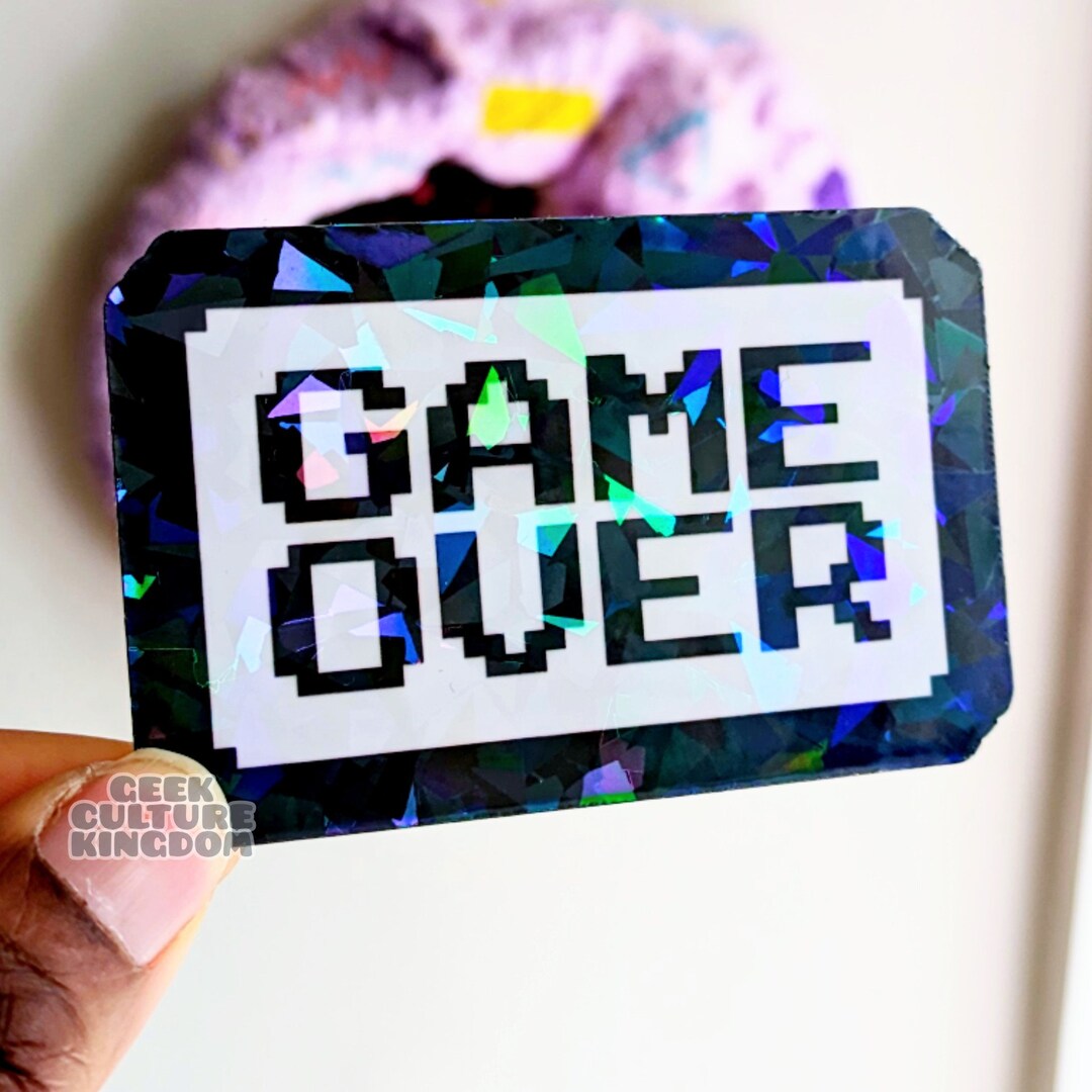 Game Over Holographic Vinyl Sticker - Etsy