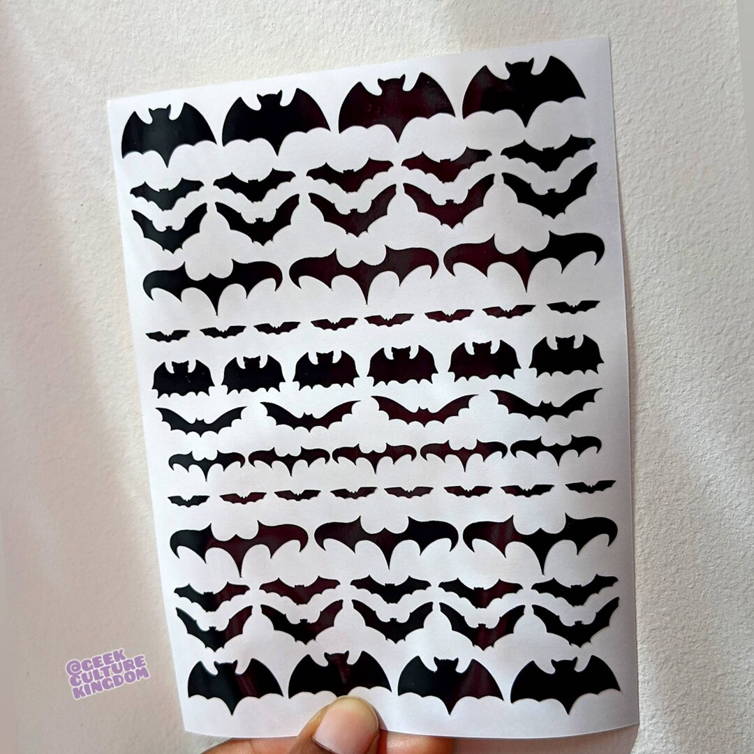 Black Bats Spooky Sticker Sheet. Bullet Journal Stickers. - Etsy