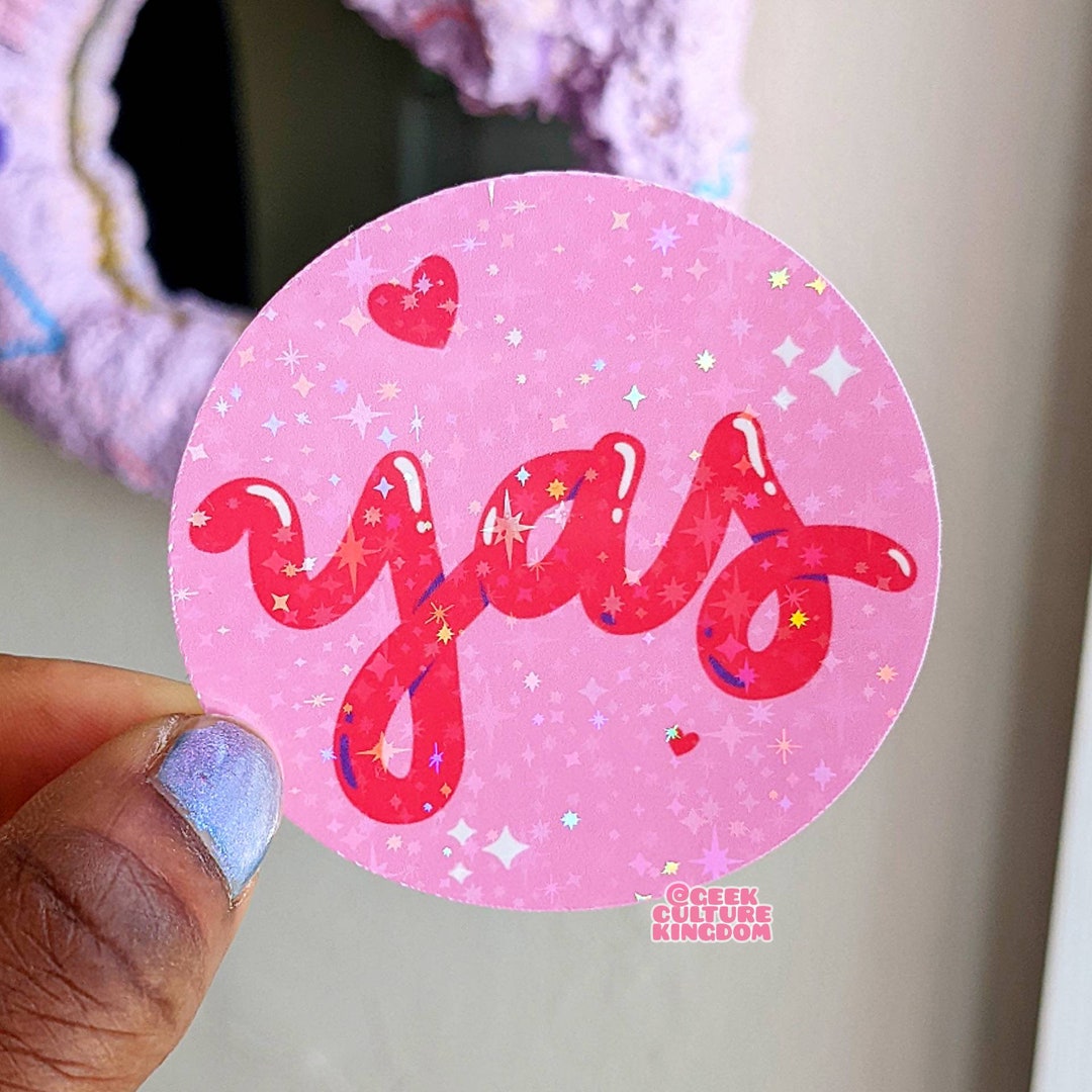 Yas Holographic Sparkle Vinyl Sticker - Etsy