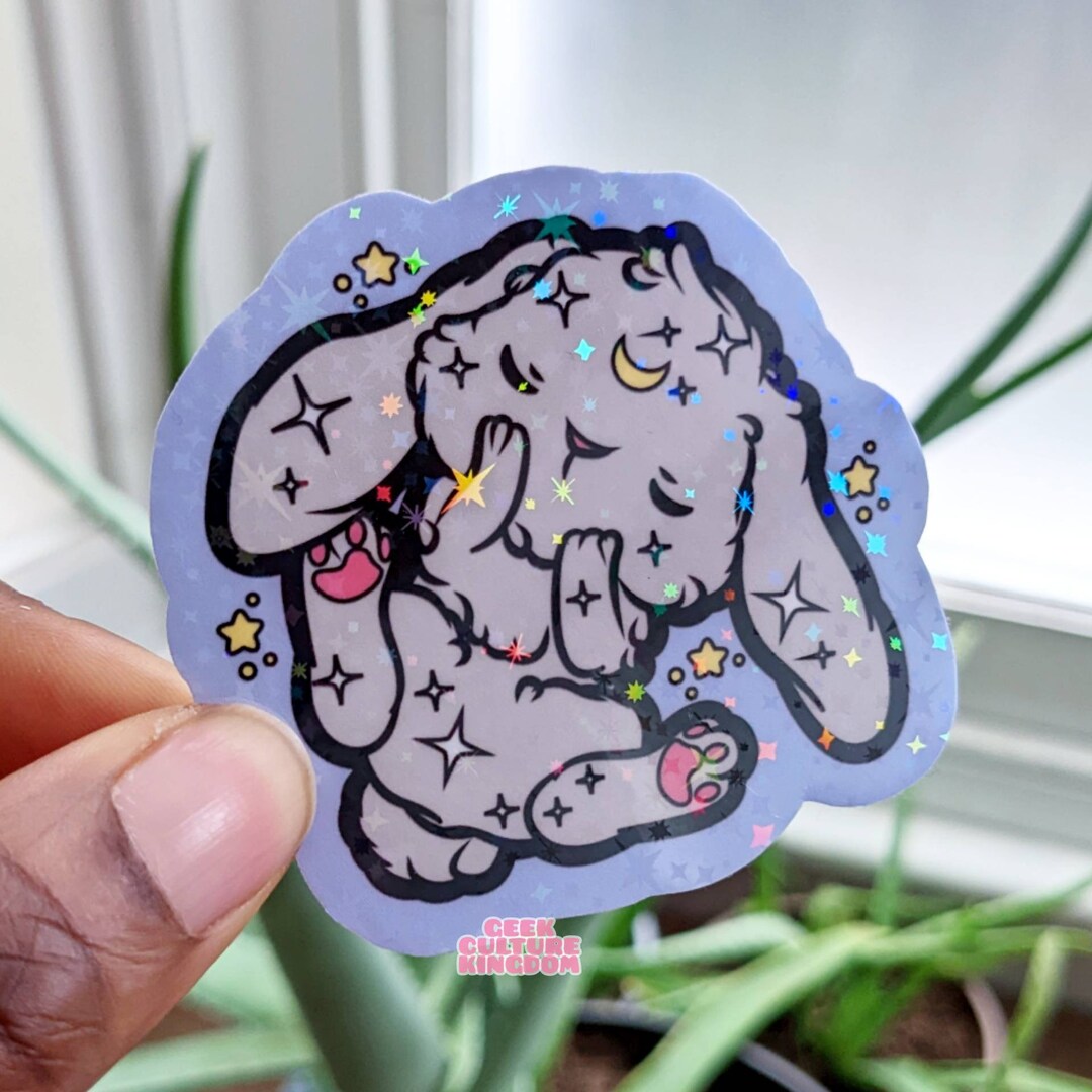 Magical Bunny Vinyl Sticker. Cute Holographic Sticker. - Etsy