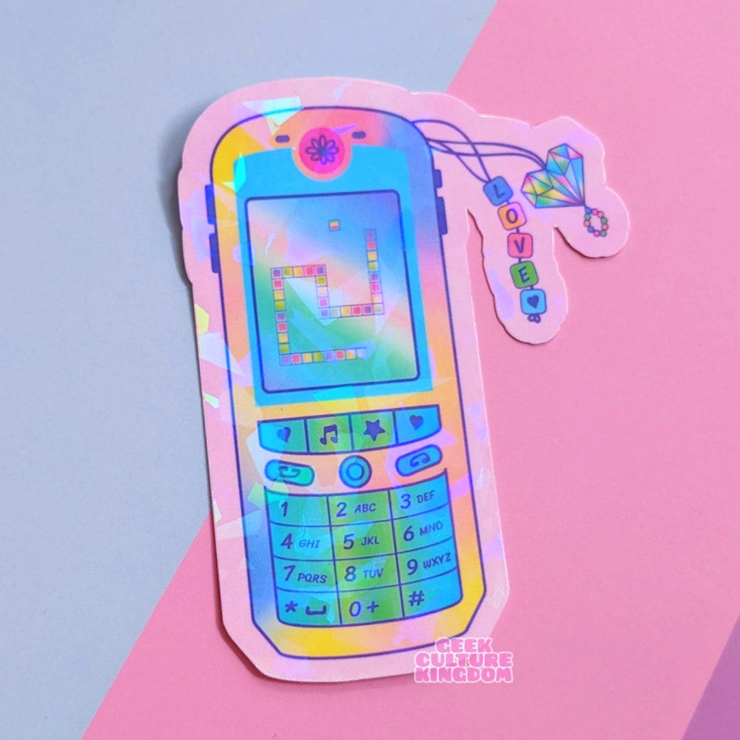 90s Kid Nostalgic Cell Phone Holographic Vinyl Sticker - Etsy